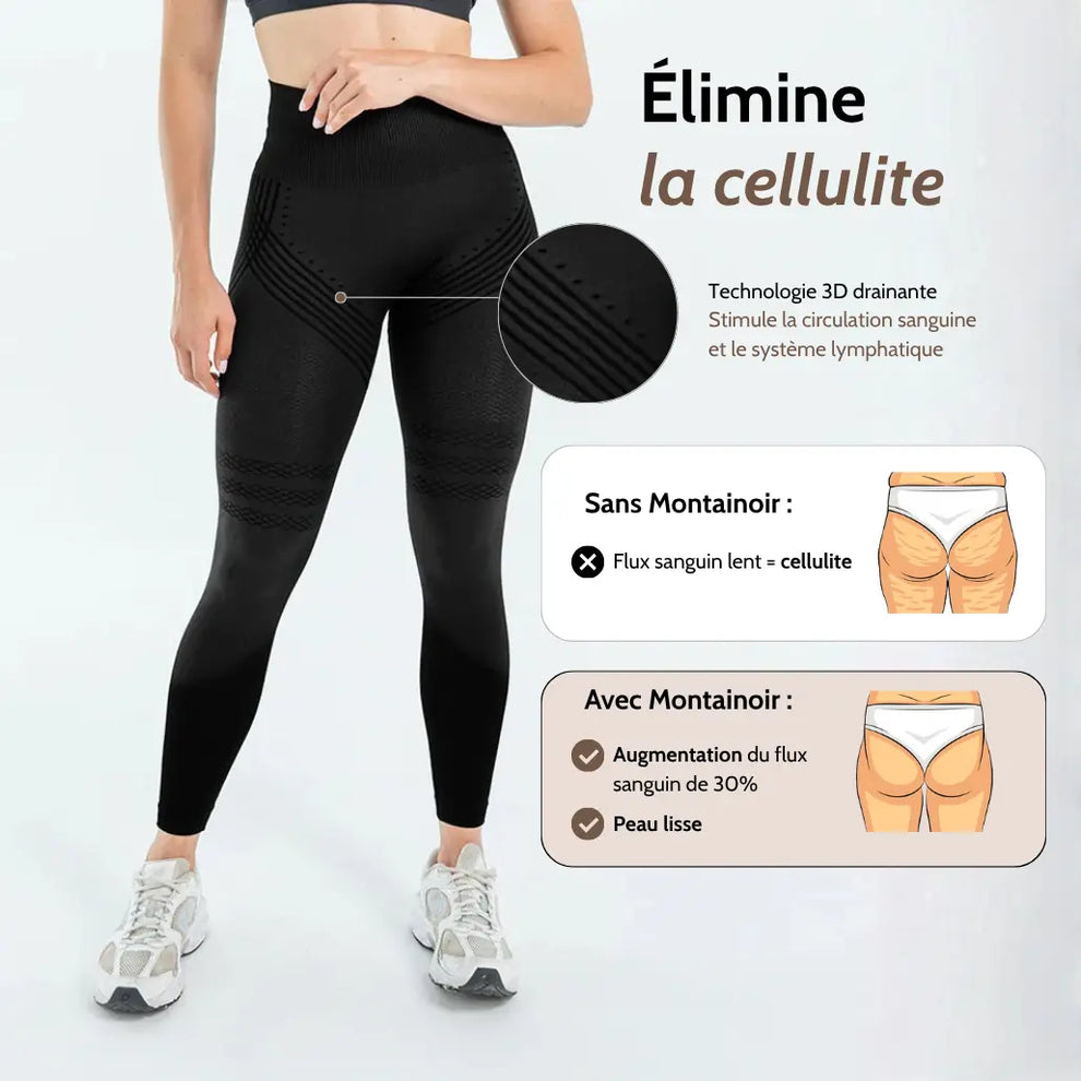Legging anti-cellulite noir - Montainoir™